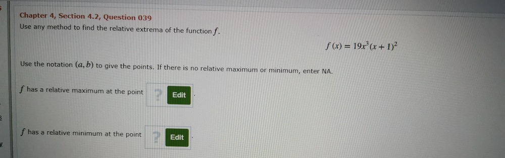 Solved Chapter 4, Section 4.2, Go Tutorial Problem 008 Let f | Chegg.com