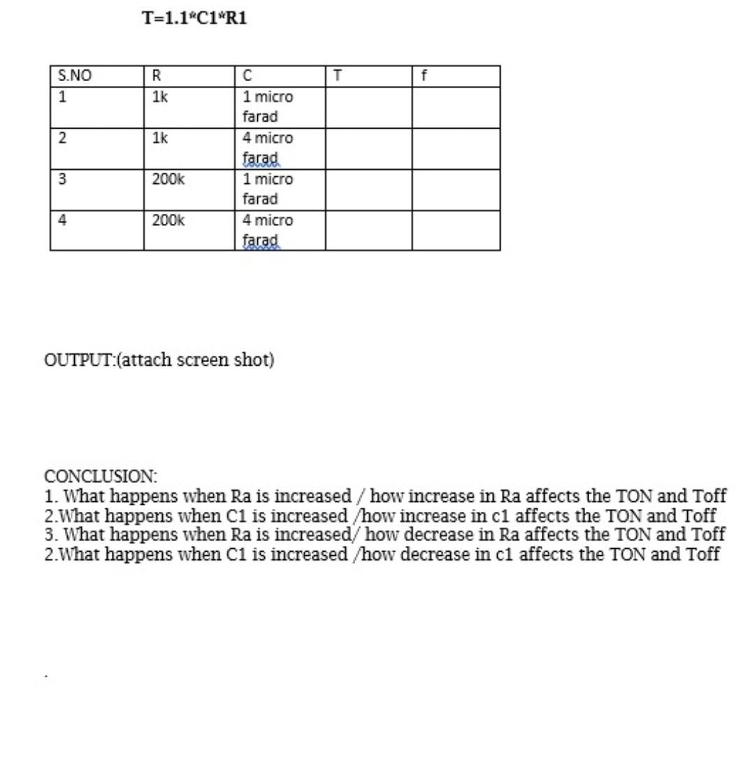 Solved EXPERIMENT No:7 MONOSTABLE MULTIVIBRATOR USING NE555 | Chegg.com
