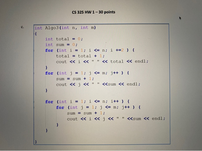 Solved Determine the theoretical running time of the | Chegg.com