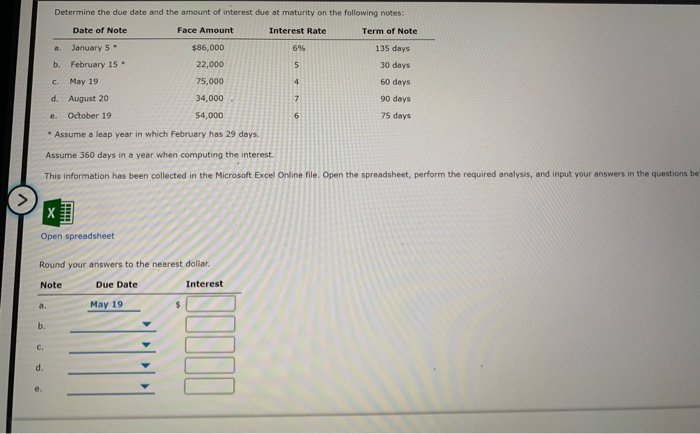 Solved 30 days Determine the due date and the amount of | Chegg.com