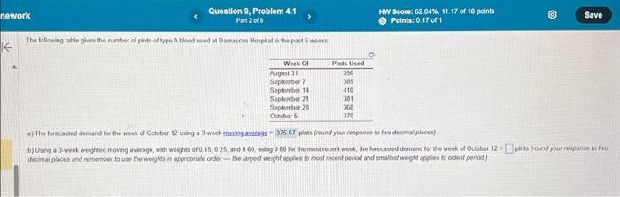 Solved Question 9, Probiem 4.1, HW seore: 62.04%,11.17 of 18 | Chegg.com