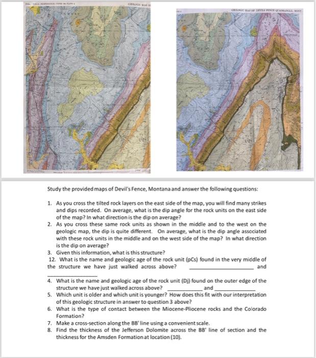 Solved Study the provided maps of Devil's Fence, Montana and | Chegg.com