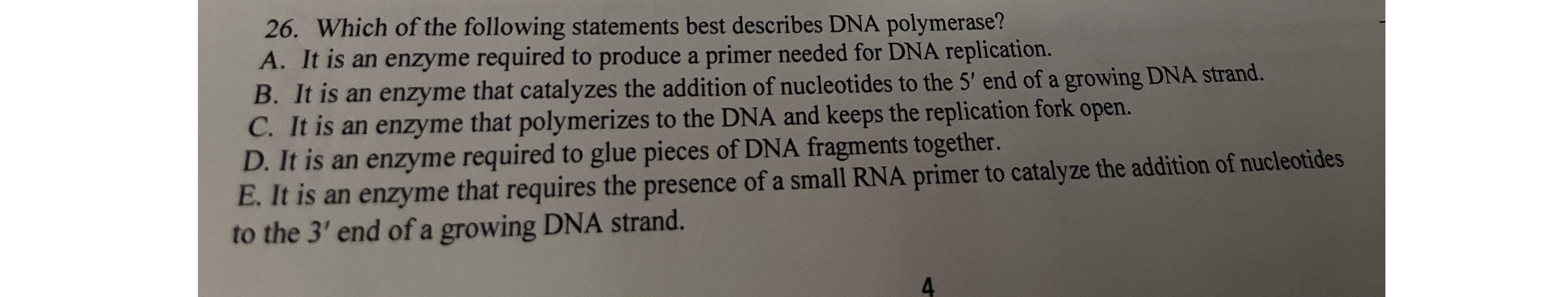 Solved Which of the following statements best describes DNA | Chegg.com