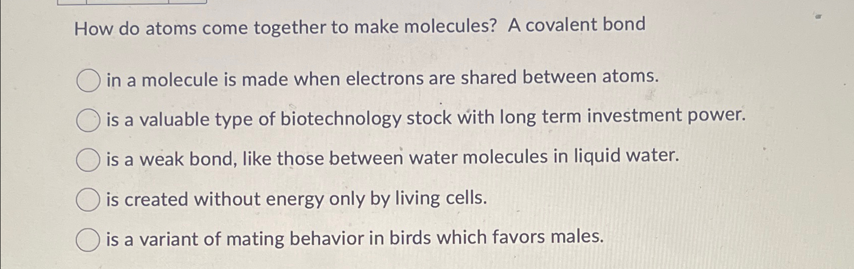 How do atoms come together to make molecules? A | Chegg.com