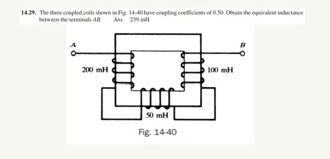 Solved 14.29. The three coupled coils shown in Fig. 14-40 | Chegg.com