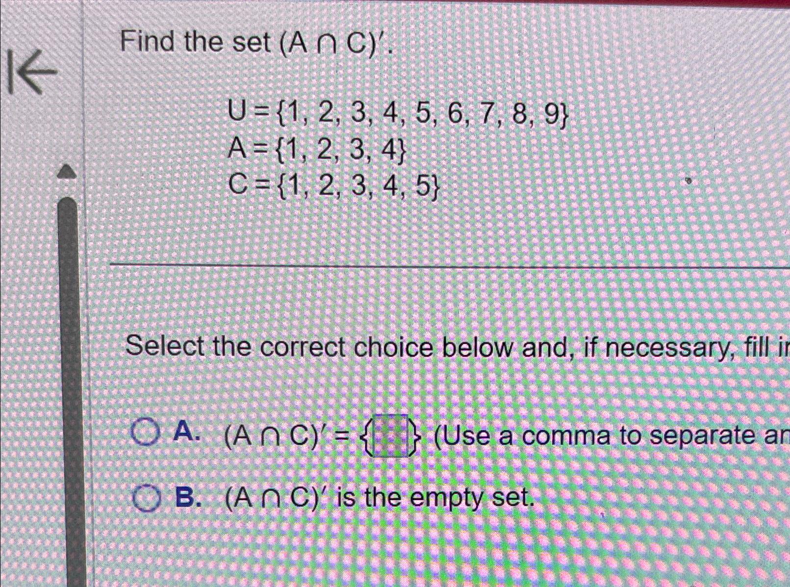 Solved Find the set | Chegg.com