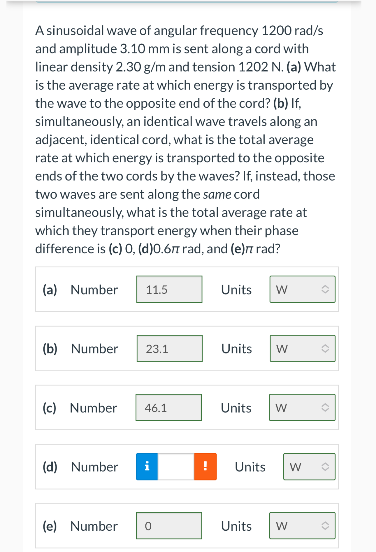 Solved A sinusoidal wave of angular frequency 1200rads ﻿and | Chegg.com