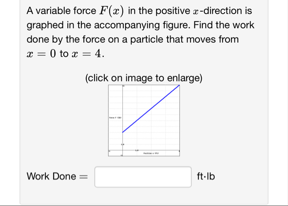 Solved A variable force F(x) ﻿in the positive x-direction is | Chegg.com