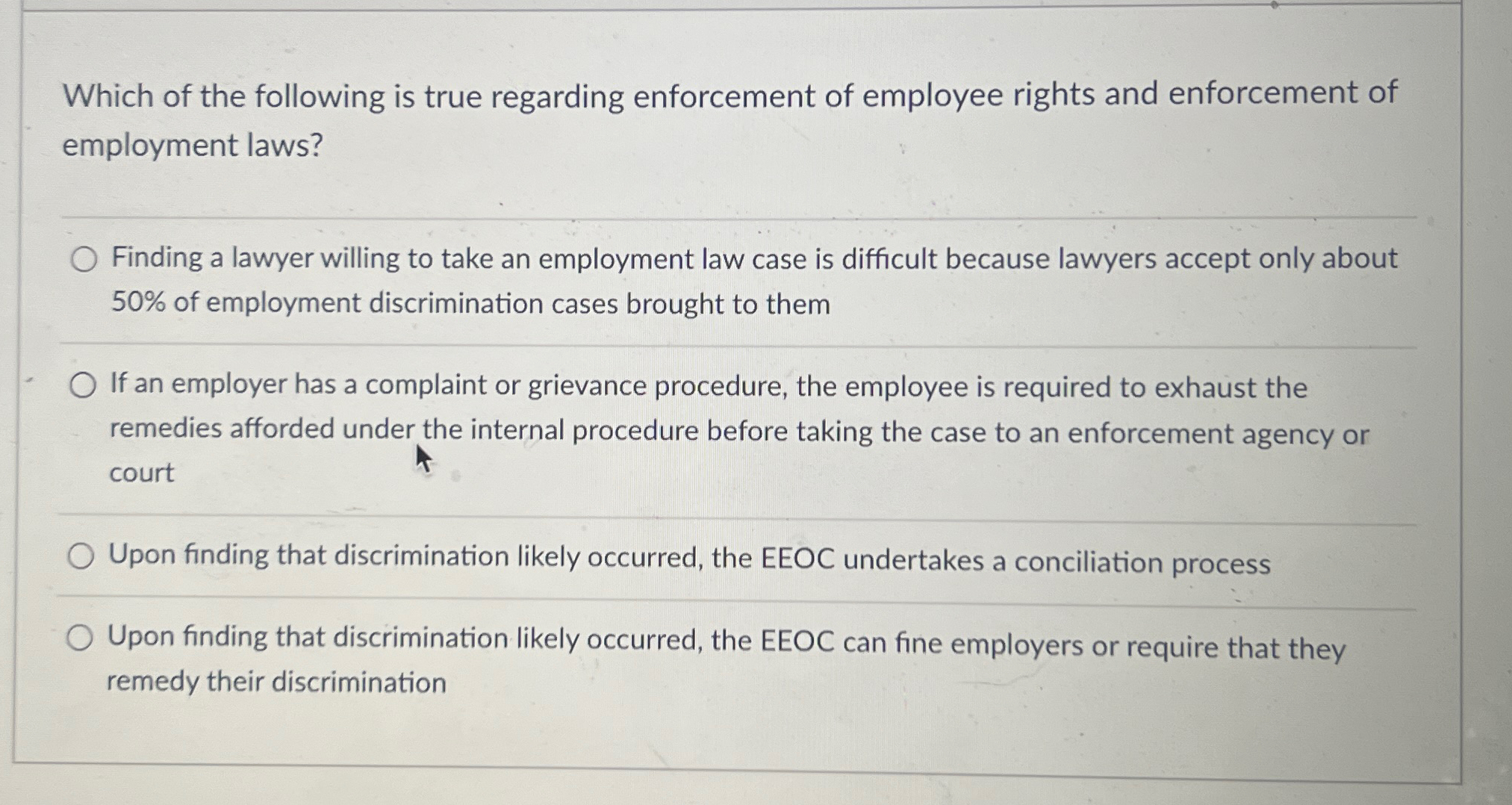Solved Which of the following is true regarding enforcement | Chegg.com