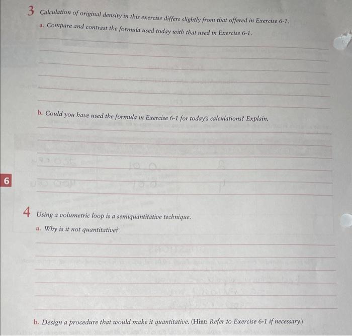 3 Calculation of original density in this exercise | Chegg.com