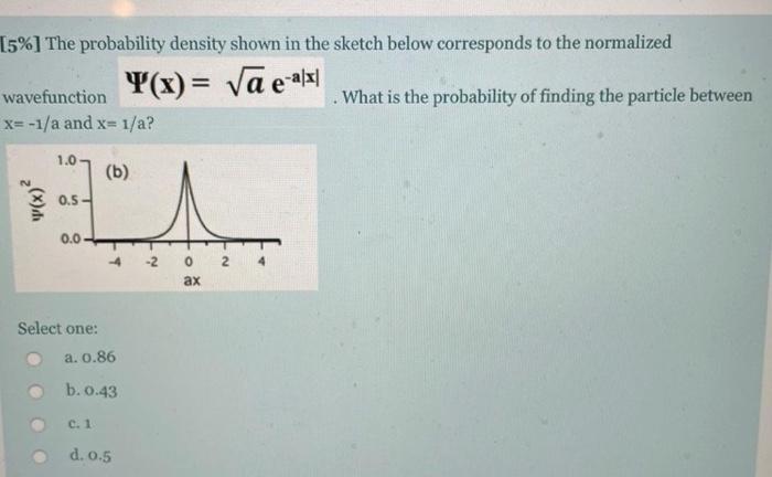 Solved [5%] The probability density shown in the sketch | Chegg.com