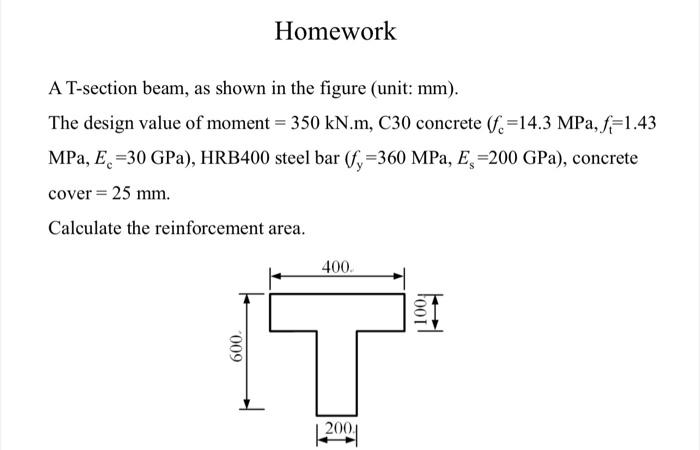Solved A T-section beam, as shown in the figure (unit: mm ). | Chegg.com