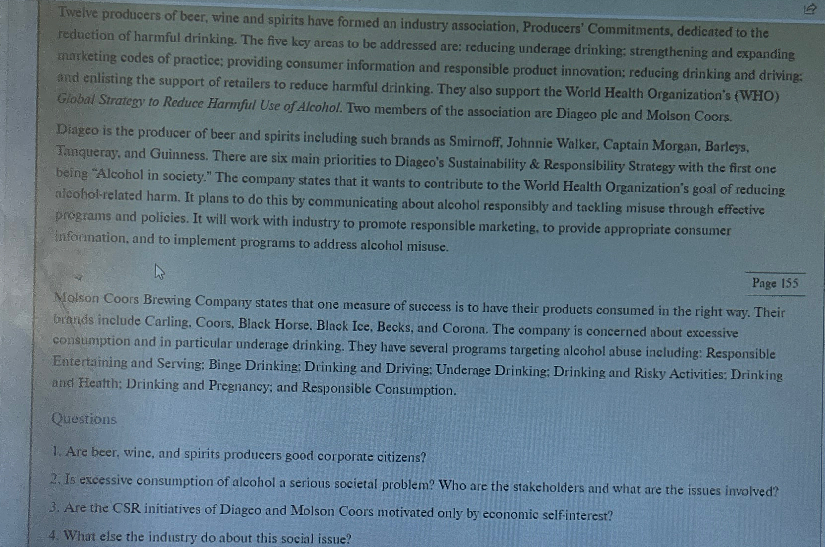 Solved Twelve producers of beer, wine and spirits have | Chegg.com