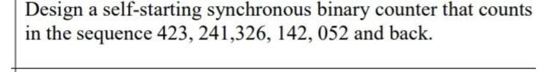 Solved Design a self-starting synchronous binary counter | Chegg.com