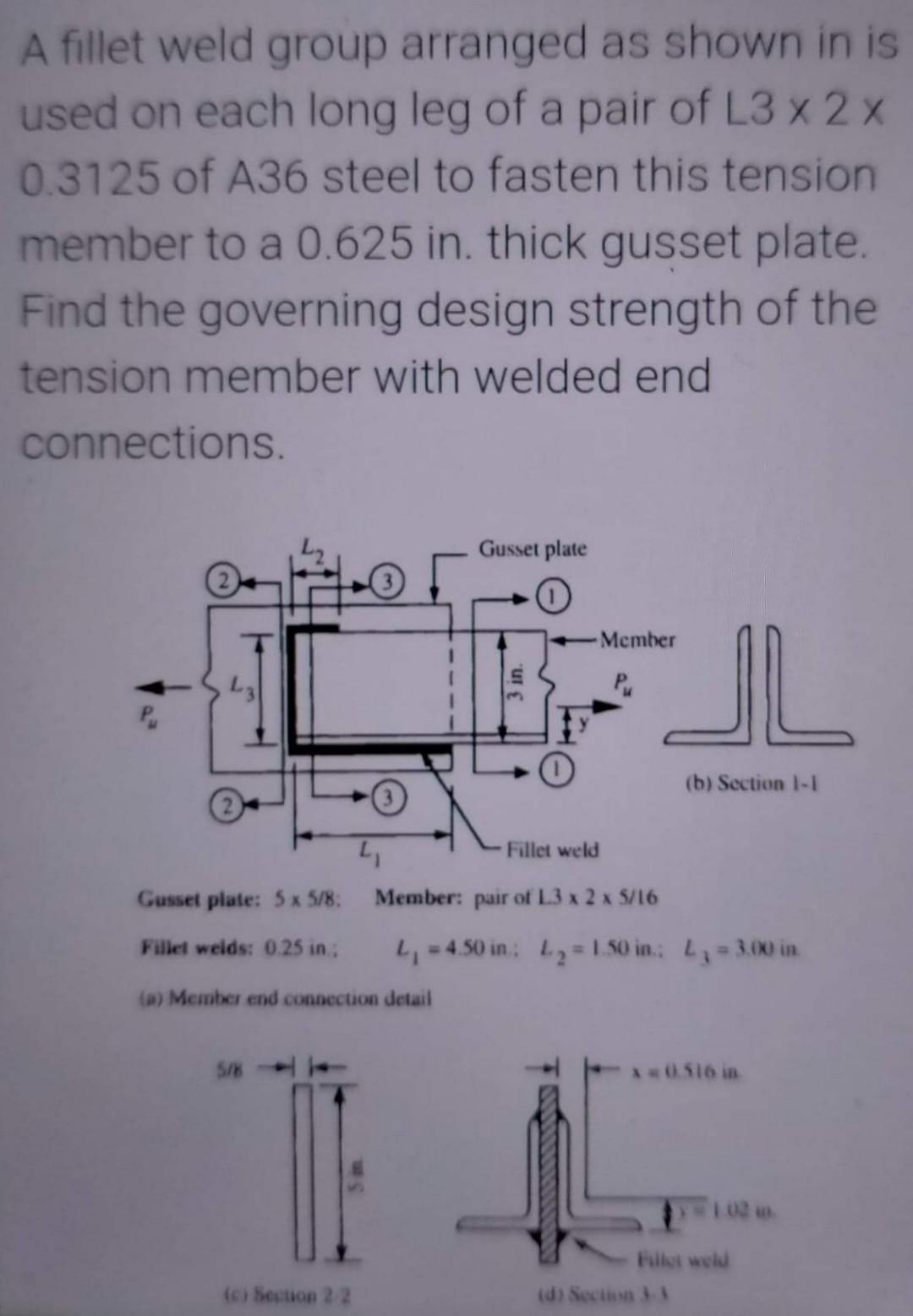 Solved A fillet weld group arranged as shown in is used on | Chegg.com