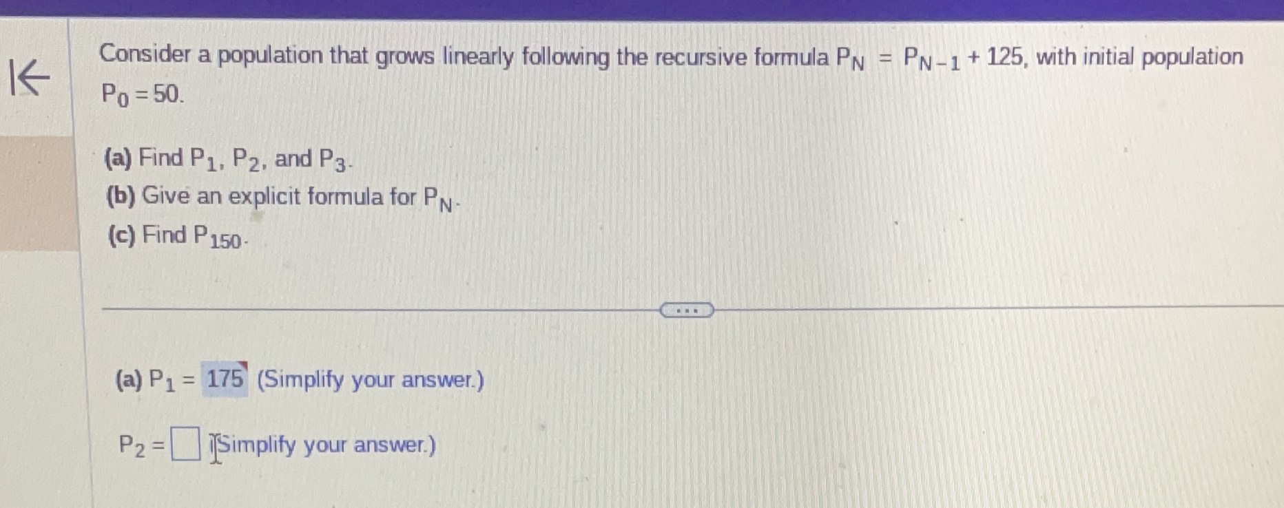 Solved Consider a population that grows linearly following | Chegg.com
