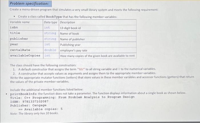 Solved C++ program 5 OOP IIplease help me get the correct | Chegg.com