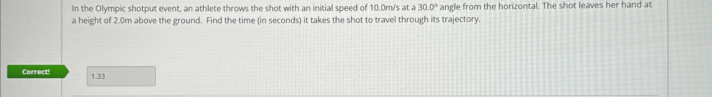 Solved In the Olympic shotput event, an athlete throws the | Chegg.com