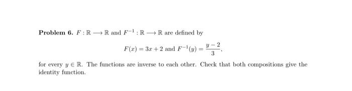 [Solved]: Problem 6. ( F: mathbb{R} longrightarrow math
