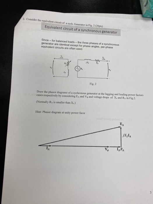 Solved 2. Consider the equivalent circuit of a sych. | Chegg.com