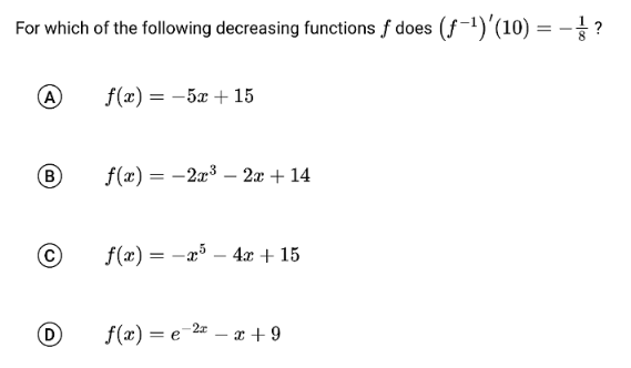 Solved For which of the following decreasing functions f | Chegg.com