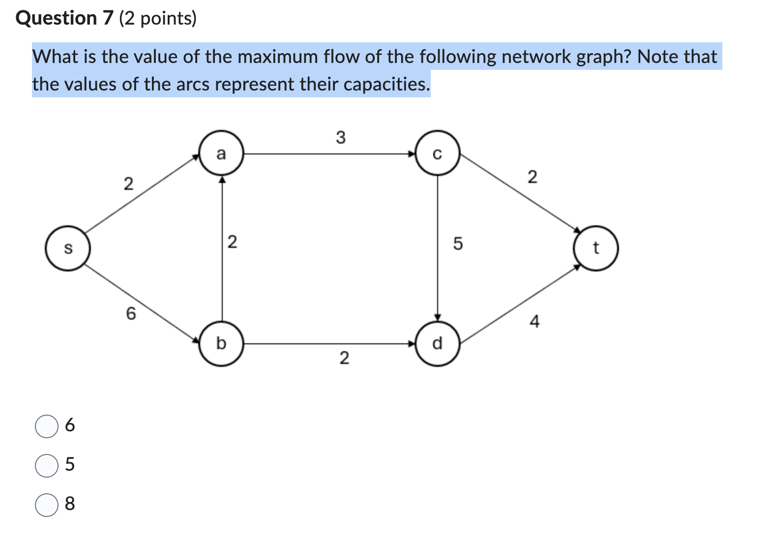 Solved Question 7 (2 ﻿points)What is the value of the | Chegg.com