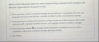 Solved Which of the following statements about implementing | Chegg.com