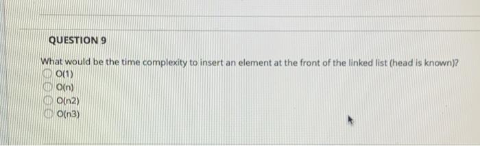 Solved QUESTIONS What would be the time complexity to insert | Chegg.com