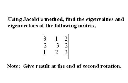 Solved Using Jacobi's method, find the eigenvalues and | Chegg.com