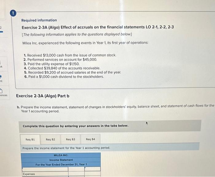 Solved Required information Exercise 2-3A (Algo) Effect of | Chegg.com