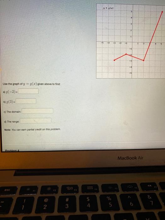 Solved e(x) Use the graph of y=9(x) given above to find: | Chegg.com