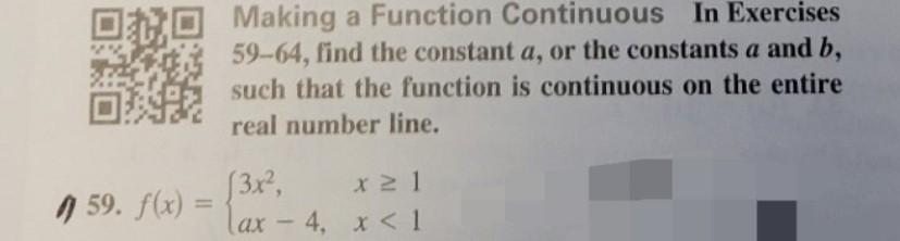 Solved Making a Function Continuous In Exercises 59-64, find | Chegg.com