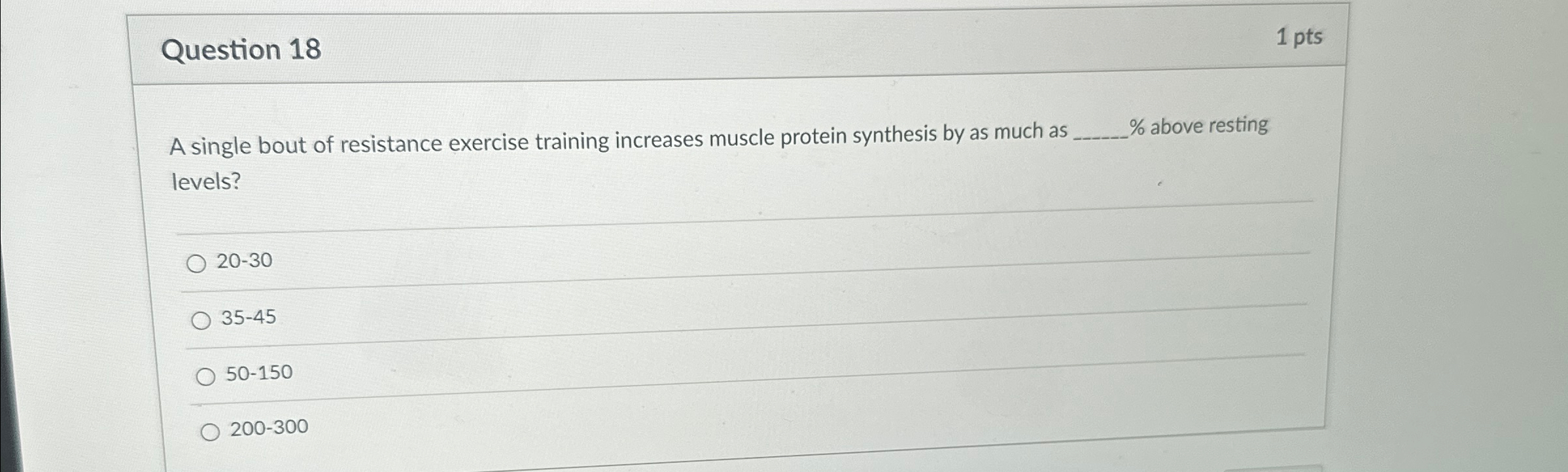 Solved Question 181ptsA single bout of resistance exercise | Chegg.com
