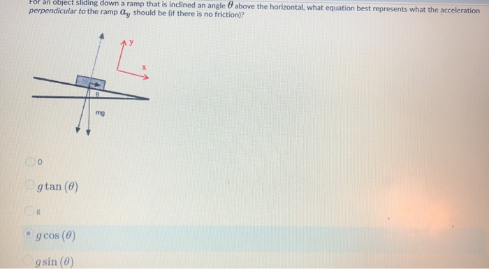 Solved For an object sliding down a ramp that is inclined an | Chegg.com