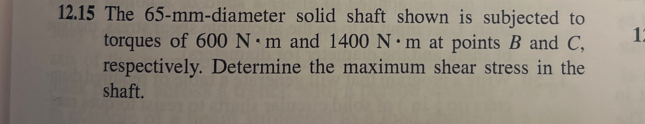 Solved 12 15 ﻿the 65 Mm Diameter Solid Shaft Shown Is