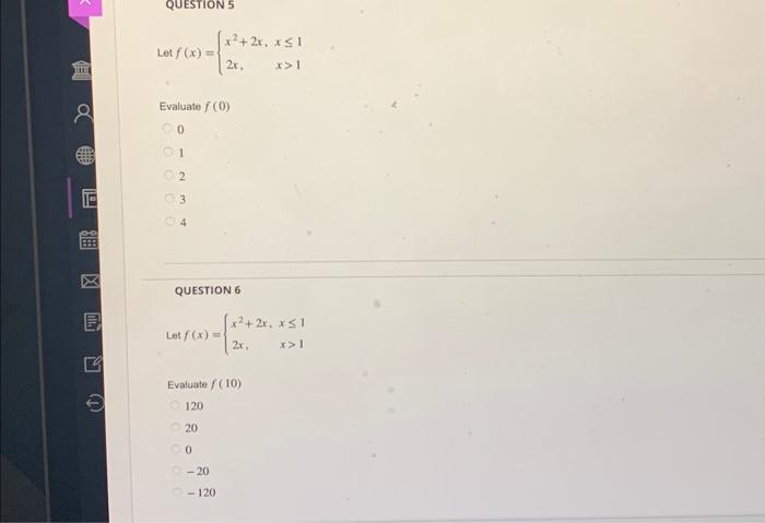 Solved F X {x2 2x 2x X≤1x 1 Aluate F 0 0 1 2 3 4 Question