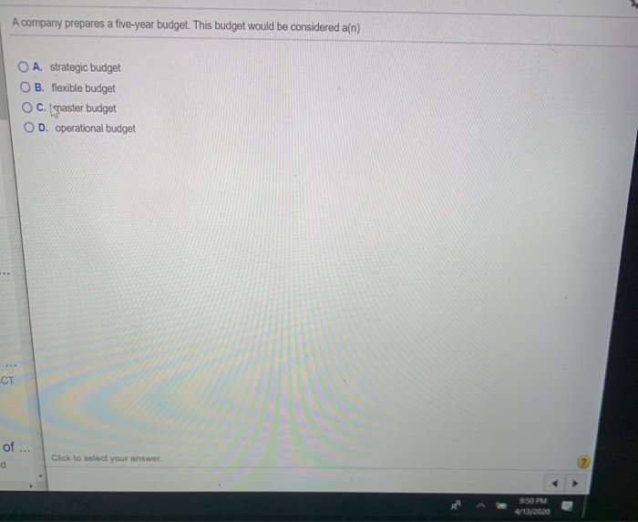 Solved A Company Prepares A Five year Budget This Budget Chegg