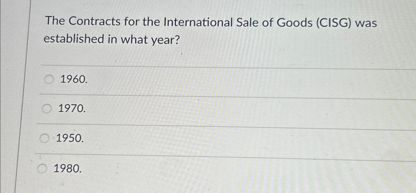 Solved The Contracts for the International Sale of Goods | Chegg.com