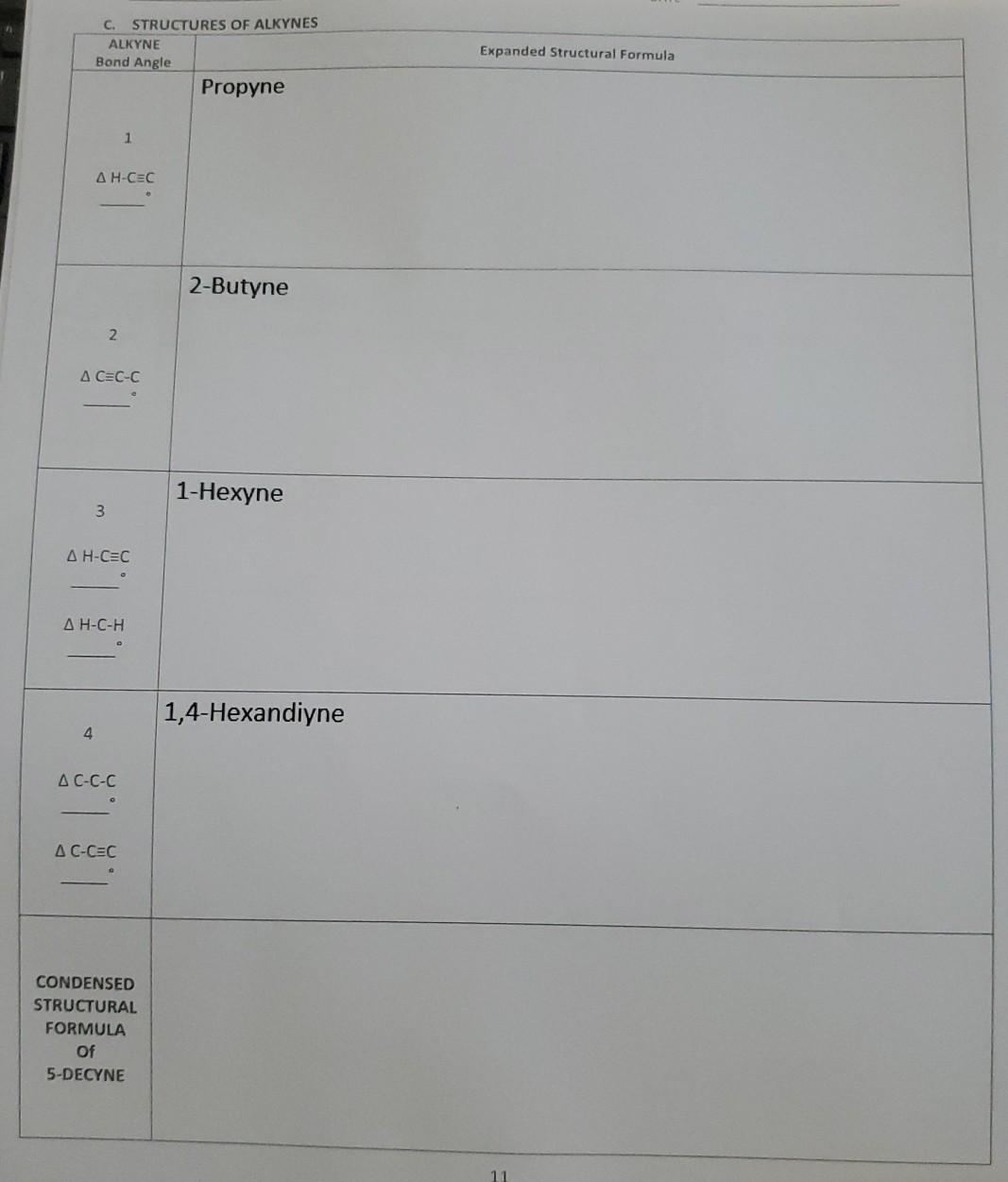 Solved DATE Expanded Structural Formula A. STRUCTURES OF | Chegg.com
