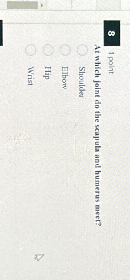 Solved 1 ﻿pointAt which joint do the scapula and humerus | Chegg.com