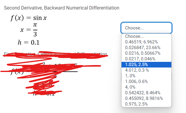 Solved Second Derivative, Backward Numerical | Chegg.com