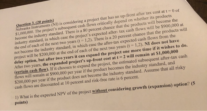 Solved Question 3 20 Points Nebraska Instruments Ni Is 