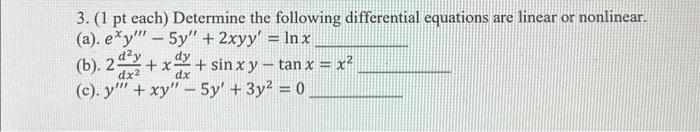 Solved 1. (2 pts) Try to verify whether y=sinx is a solution | Chegg.com