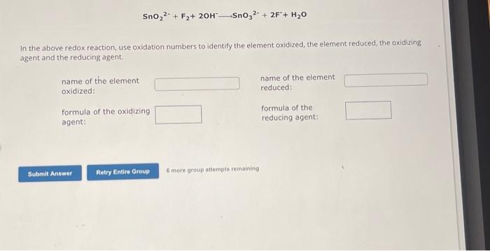 Solved Sn2++ClO3−+H2O→ClO4−+Sn+2H+ In the above redox | Chegg.com