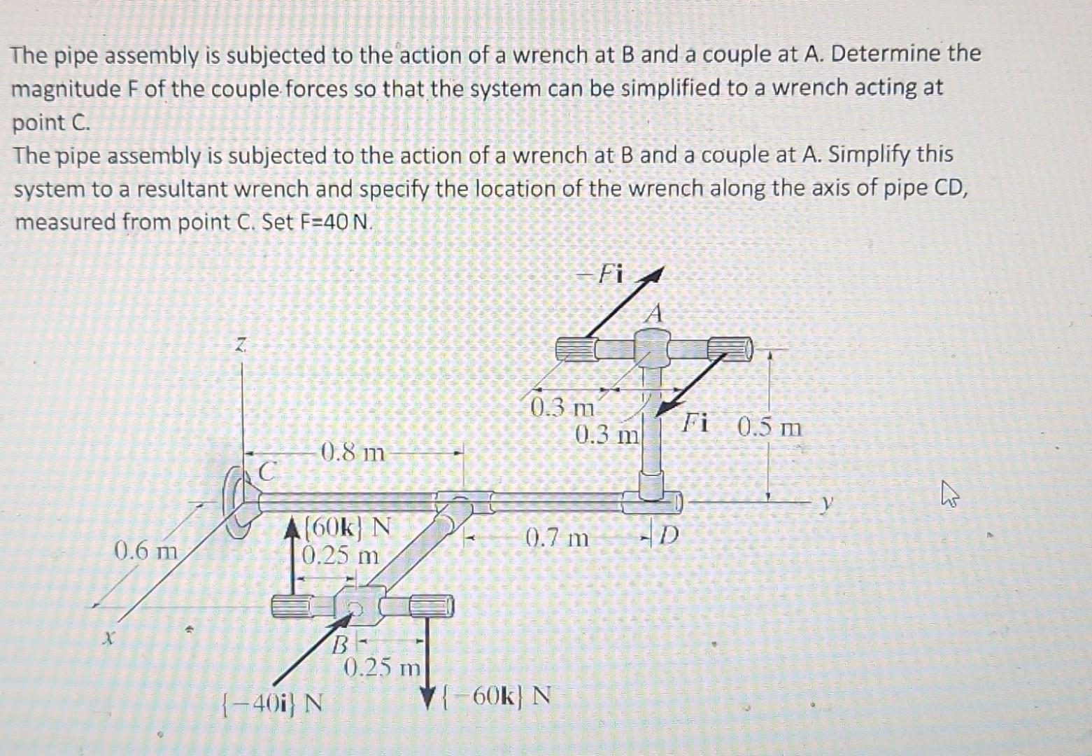 Solved The Pipe Assembly Is Subjected To The Action Of A Chegg