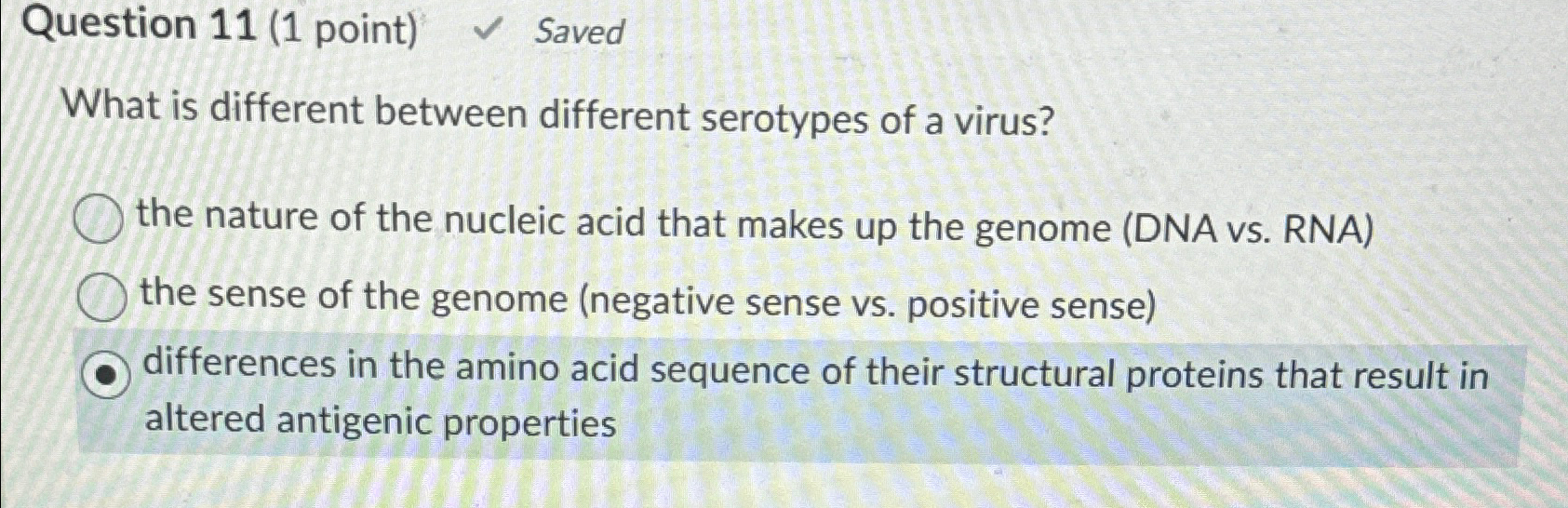 Solved Question 11 (1 ﻿point)SavedWhat is different between | Chegg.com