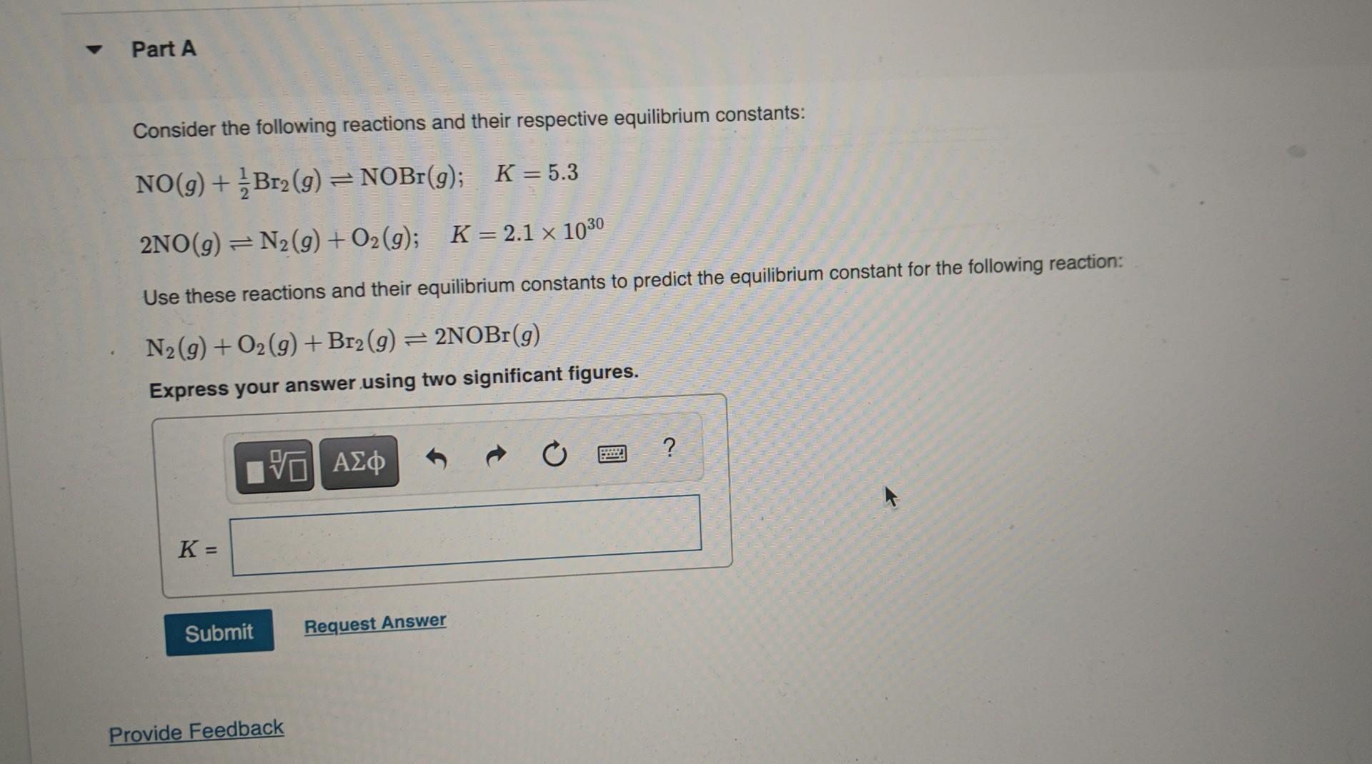 Solved Consider the following reactions and their respective | Chegg.com