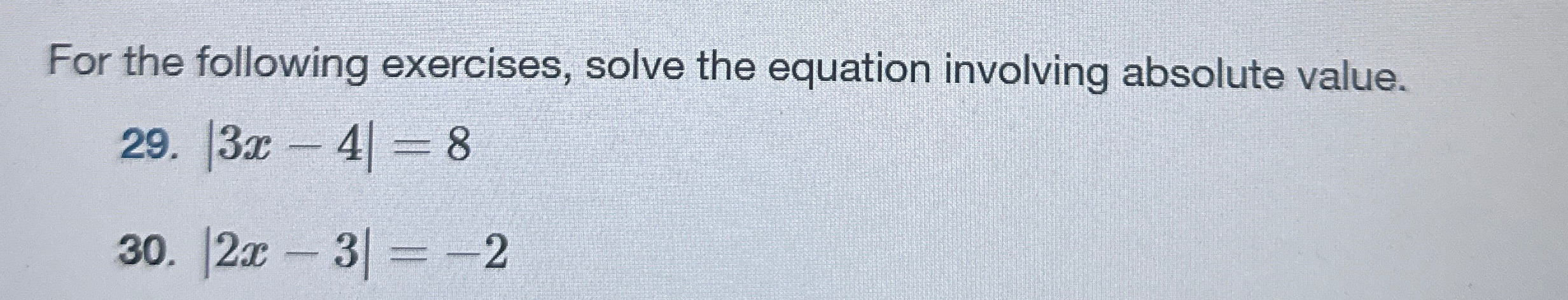 Solved For the following exercises, solve the equation | Chegg.com