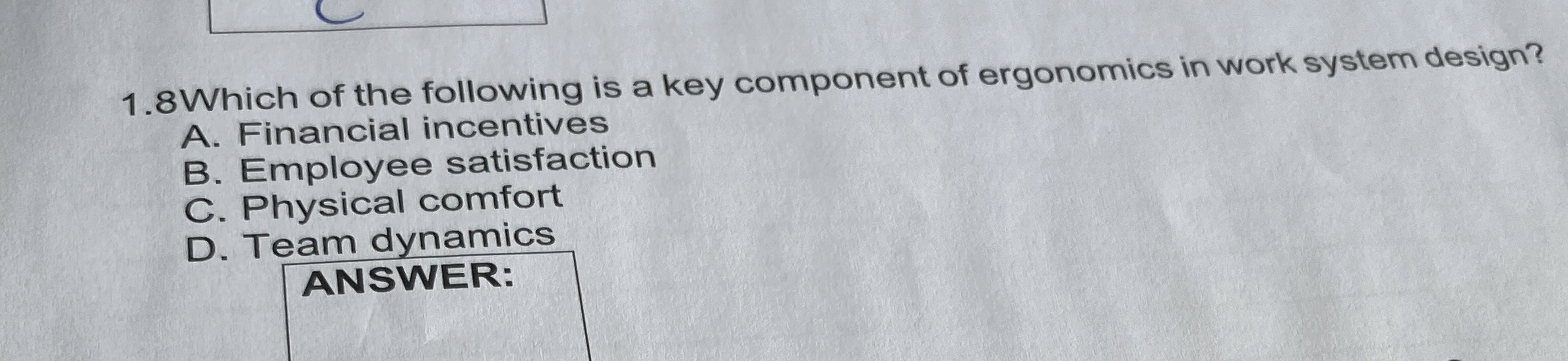 Solved 1.8Which of the following is a key component of | Chegg.com