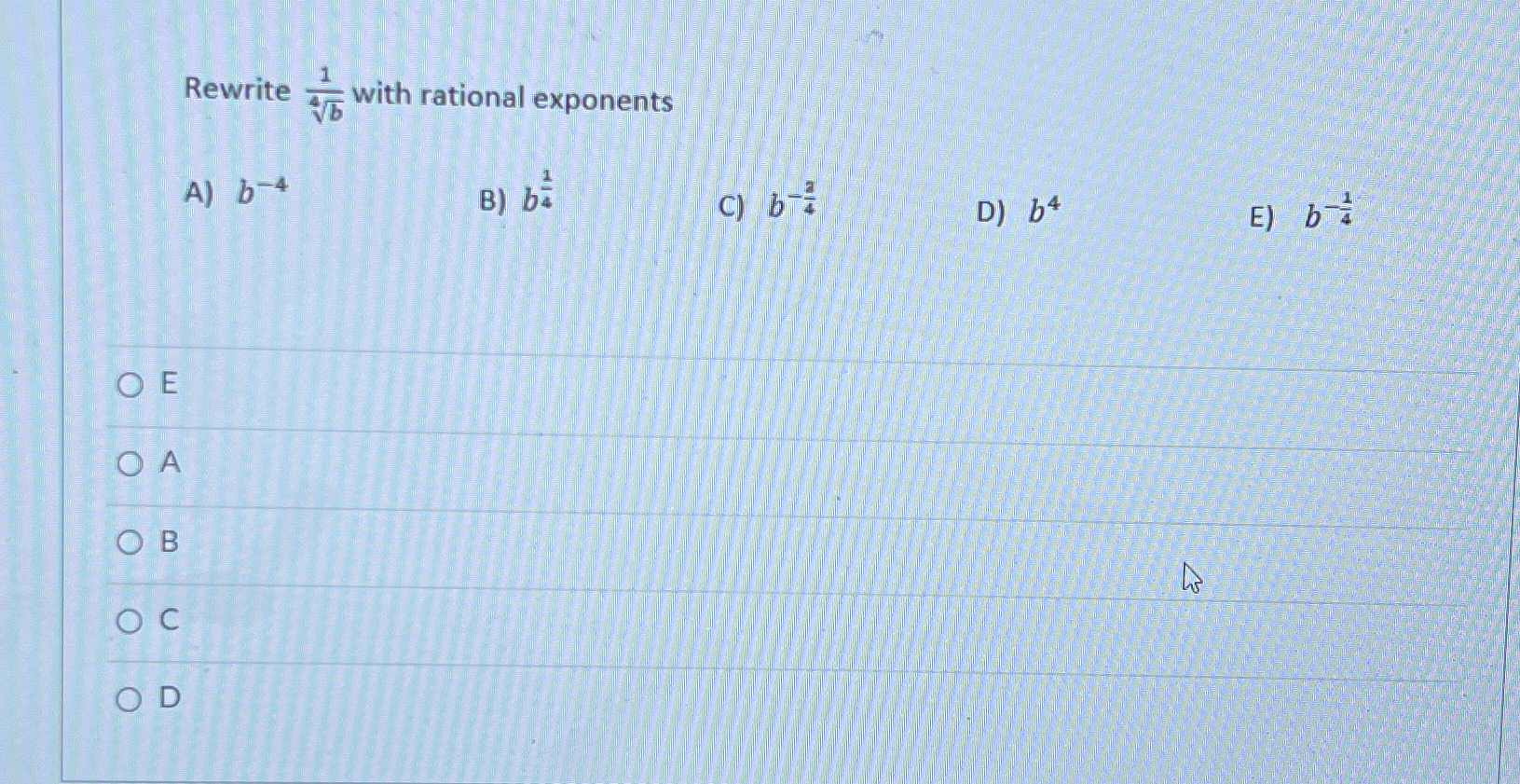 Solved Rewrite 1b4 ﻿with rational | Chegg.com